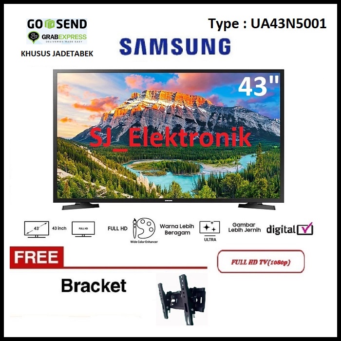 Jual Free Braket LED TV Samsung 43 Inch UA43N5001 - 43N5001 FullHD DVB-T2 HDMI USBMovie | Shopee ...