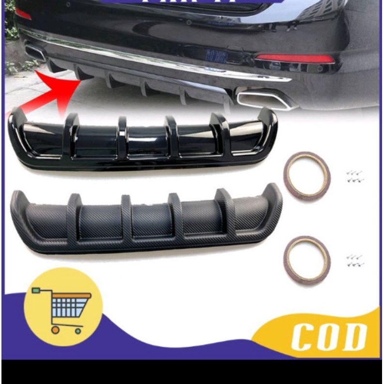 Jual Bumper belakang mobil universal 6 sirip hiu lip diffuser | Shopee ...