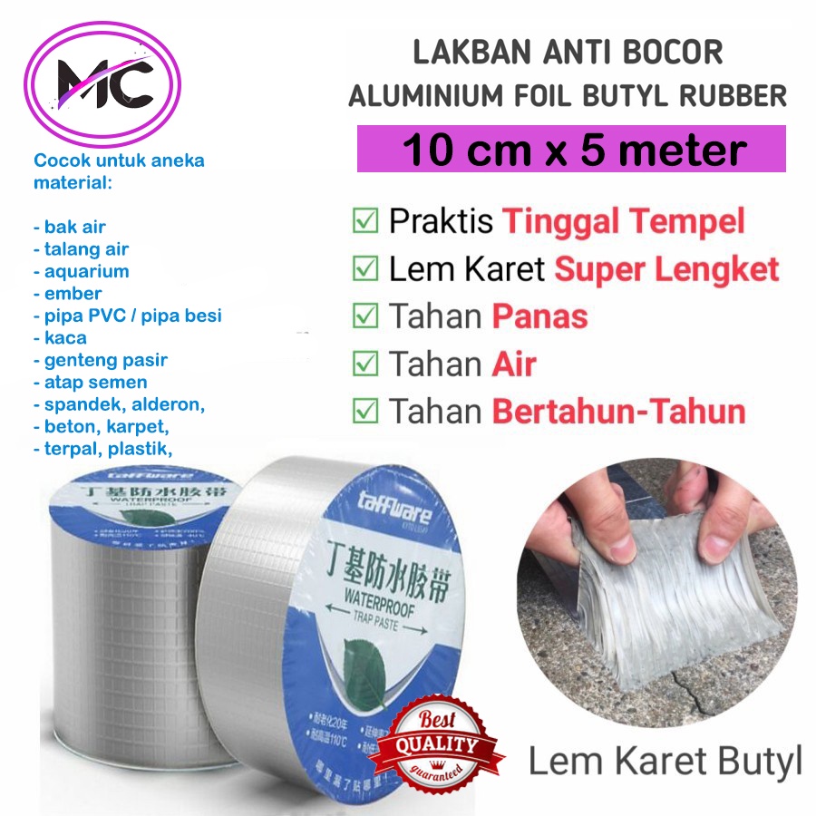 Jual Lakban Anti Bocor Waterproof Super Kuat Anti Air Tahan Panas Aluminium Foil Aspal Anti ...