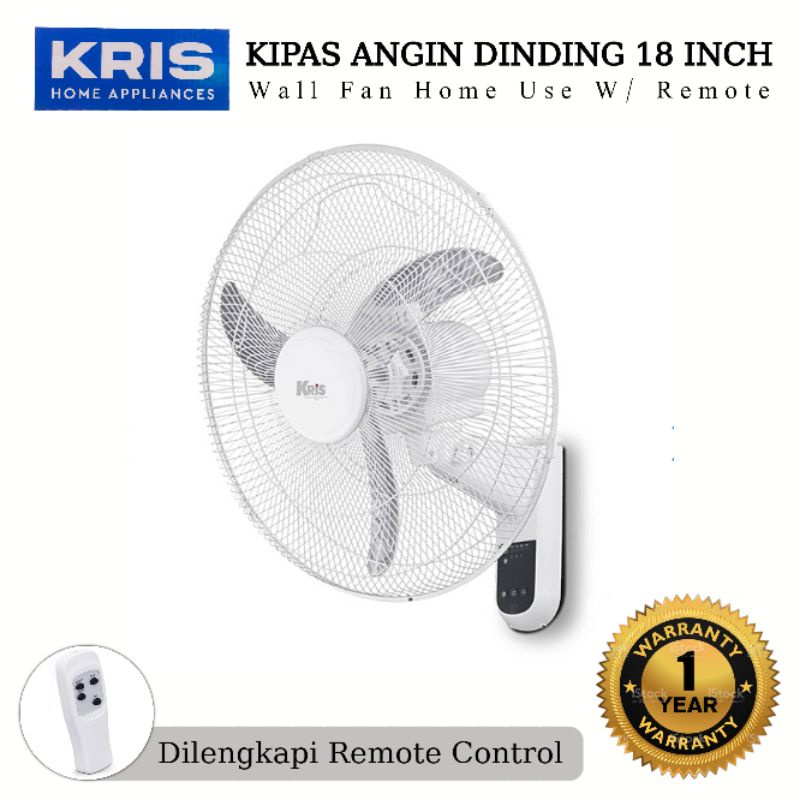 Jual KRIS KIPAS ANGIN DINDING REMOTE 18 INCH | Shopee Indonesia