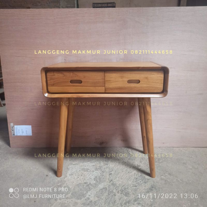 Jual console table meja konsol dinding retro scandinavian 80cm jati ...