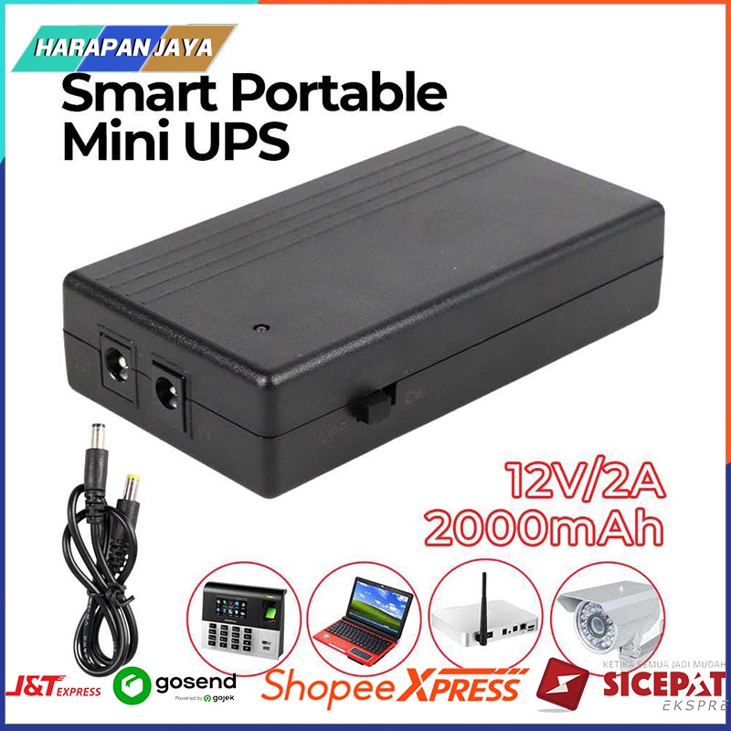 Jual Smart Portable Mini UPS 12V/2A Dan 5V/2A 2000mAh | Shopee Indonesia