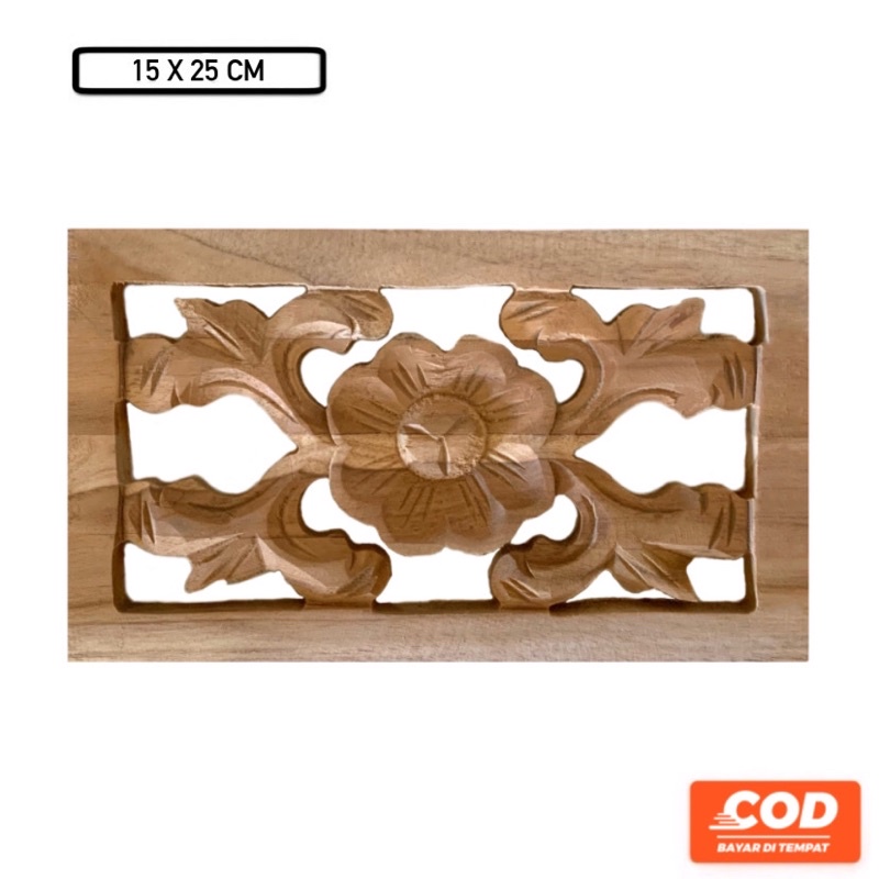 Jual (15 x 25) Kepingan Loster Kayu Jati Dekorasi Dinding Bermotif ...