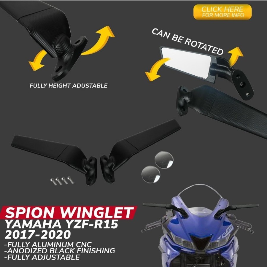 Jual SPION WINGLET STEALTH FULL CNC BREKET FAIRING MHR SPION MOTOR ...