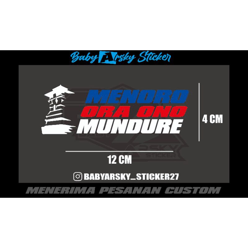 Jual STICKER CUTTING MENORO ORA ONO MUNDURE | Shopee Indonesia