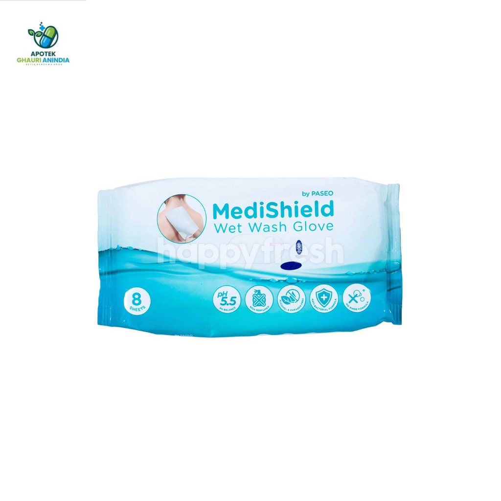 Jual Medishield Paseo Wet Wash Glove Tissue Basah Antiseptik Waslap ...