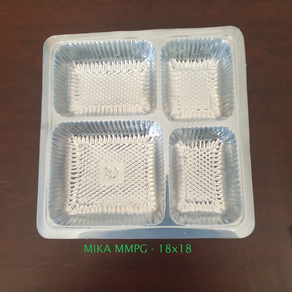 Jual MIKA MMPG 18x18 Kemasan Pack Mika Sekat Plastik Bening Nasi Box ...