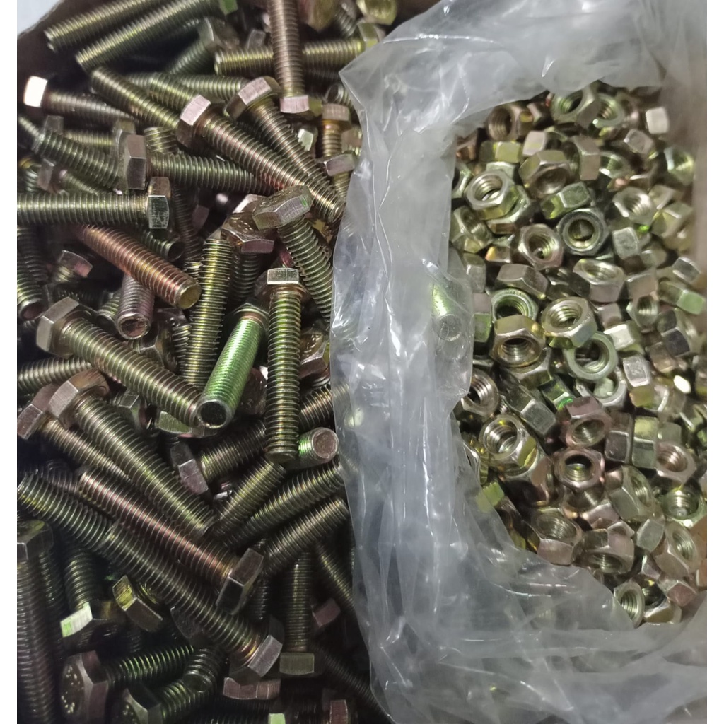 Jual BMK M6X15/ BAUT MUR KUNING M6X15/ BAUT MUR HEX KUNING M6X15 ...