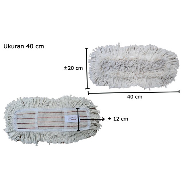 Jual Lobby Duster Kain Refill 40/60/80cm|Putih&Biru|Dust Mop Frame| Frame & Refill Kain dan ...