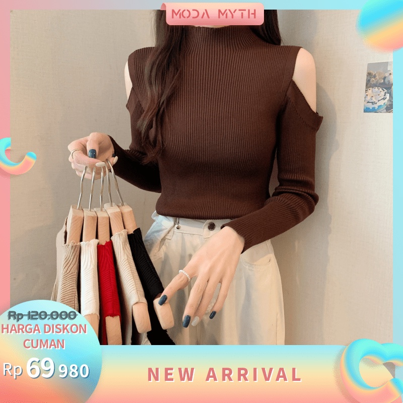 Jual MODAMYTH B01 - BAJU ATASAN WANITA SHOULDER OFF TOP BAJU LENGAN PANJANG WANITA OFF SHOULDER ...