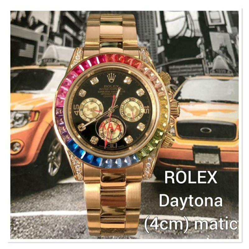 Jual Jam Tangan Merek Rolex Daytona Diamond Automatic Swiss Clone ...