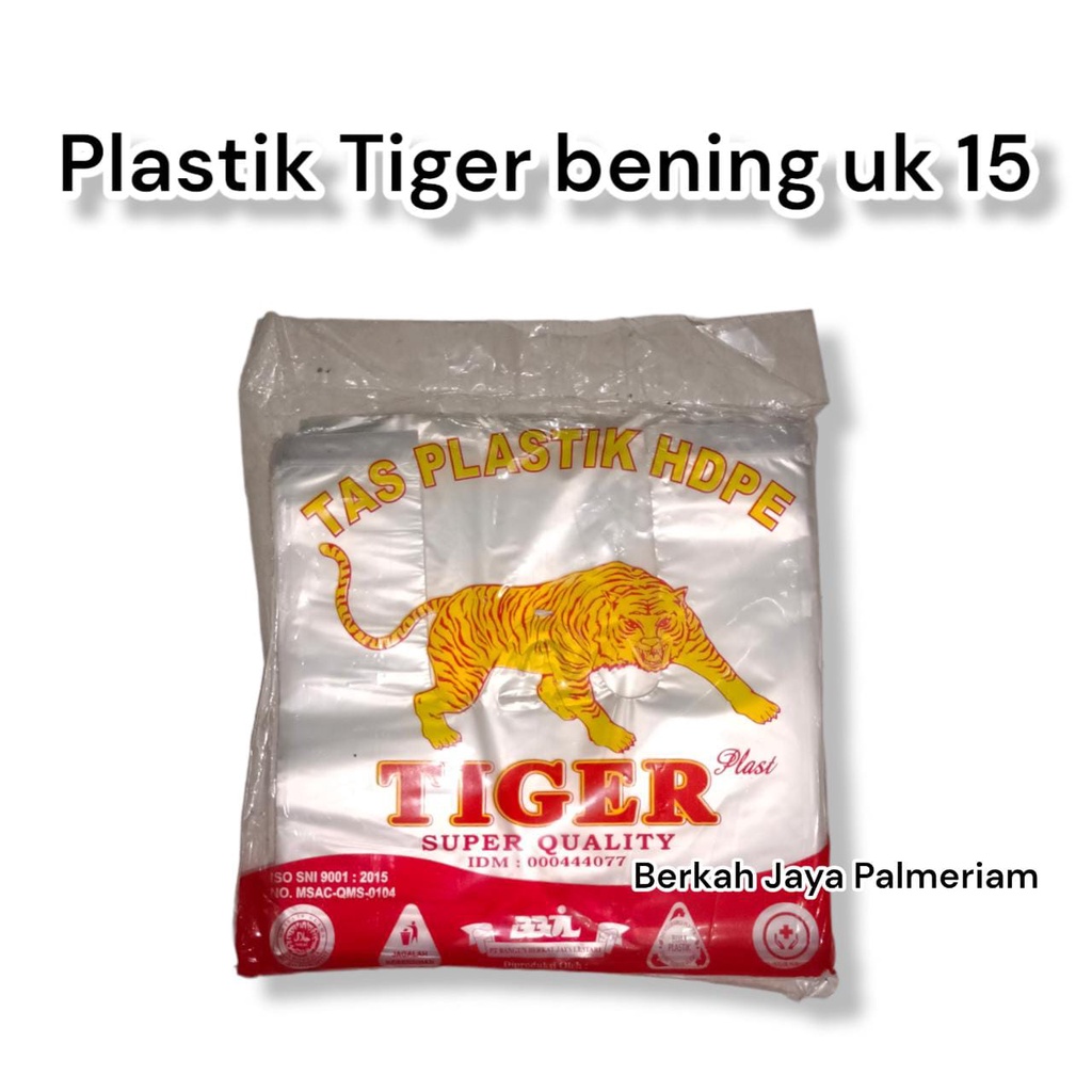 Jual Plastik Putih Bening HDPE Merk Tiger Ukuran 15cm atau 24cm/bungkus ...