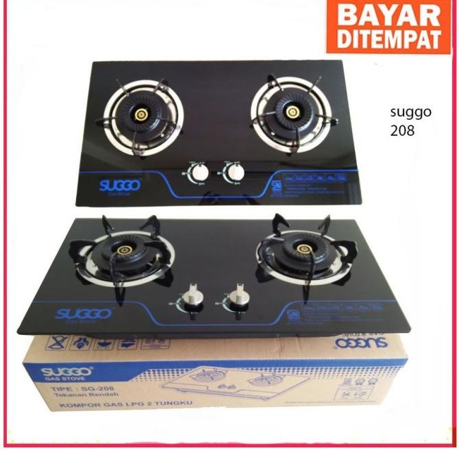 Jual SUGGO KOMPOR TANAM 2 TUNGKU GAS LPG DENGAN API TORNADO KACA ...