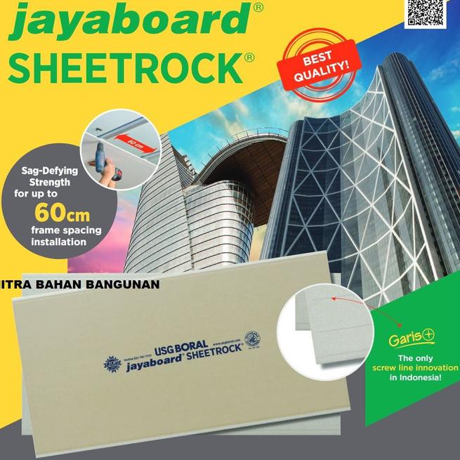 Jual Gypsum Sheetrock jayaboard 9mm x 1200 x 2400 mm - Gypsum Jaya 9mm ...
