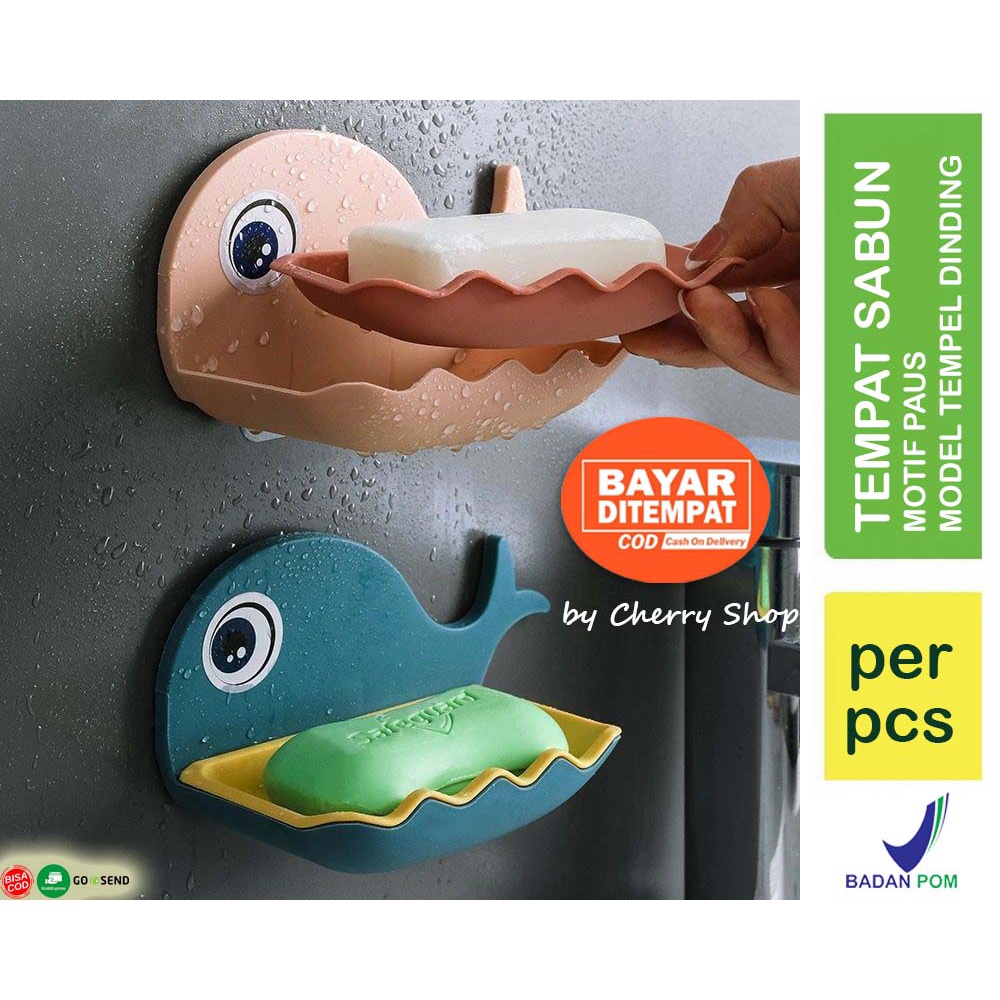 Jual [Tempat Sabun Motif Whale Paus] Tempat Sabun Batang Tempel Paus ...