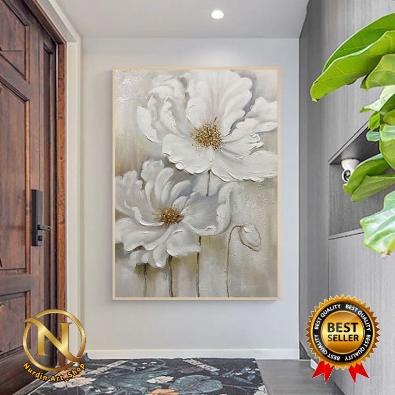 Jual Lukisan Bunga Timbul Hiasan Dinding Plus Frame | Shopee Indonesia