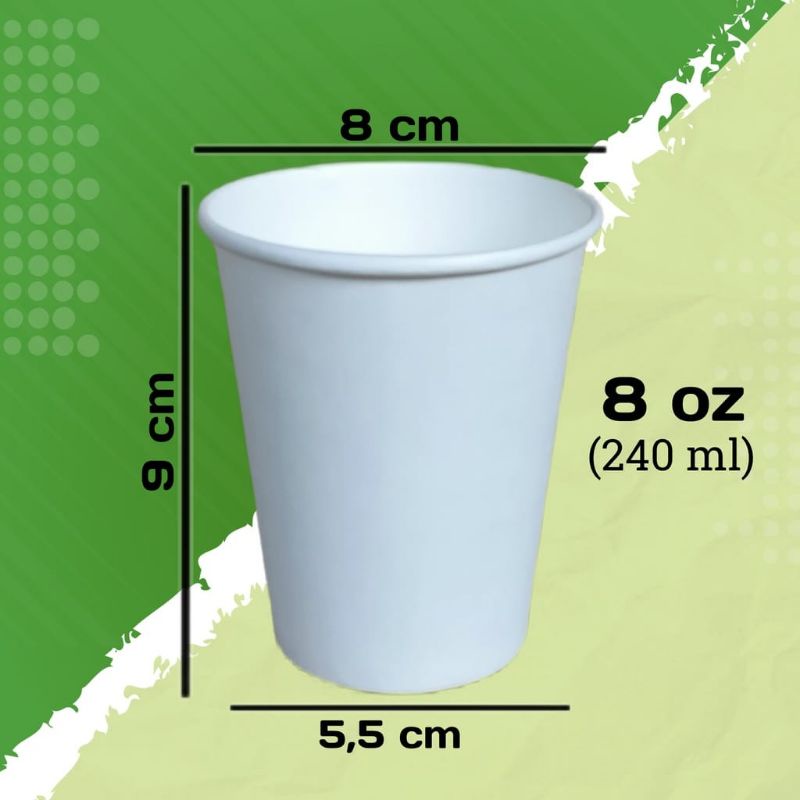 Jual papercup/gelas kertas kopi polos 8oz-50pcs | Shopee Indonesia