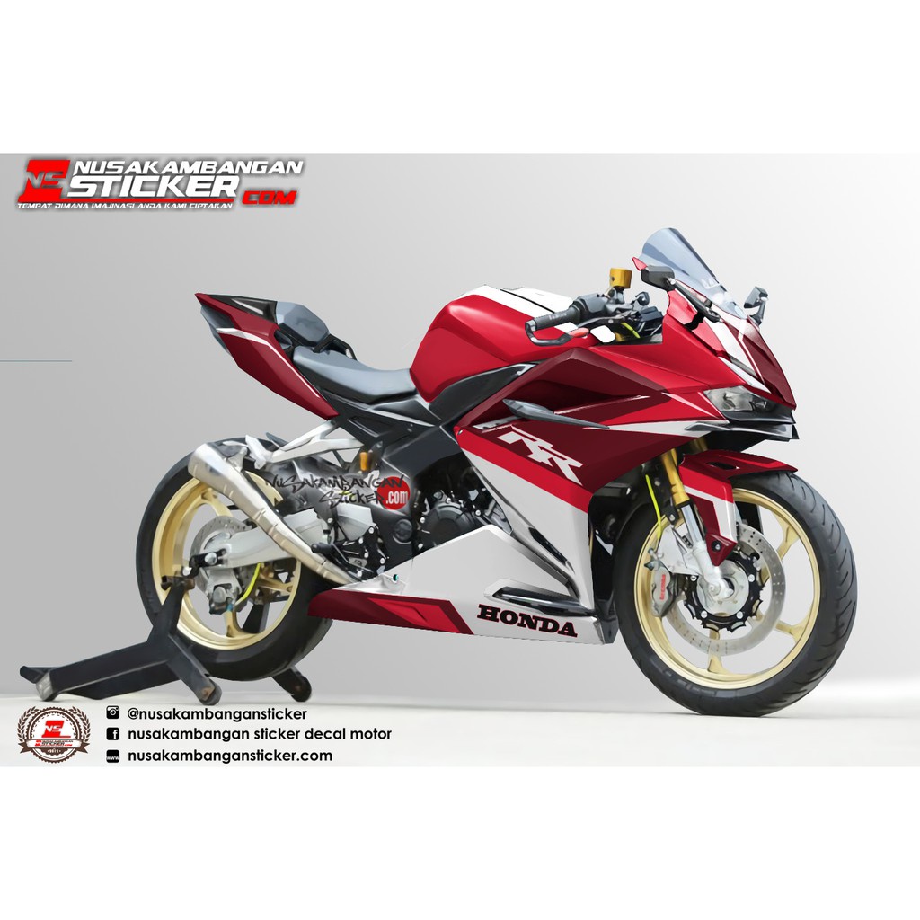Jual STIKER DECAL SEPEDA MOTOR HONDA CBR 250 RR FULL BODY MERAH PUTIH ...