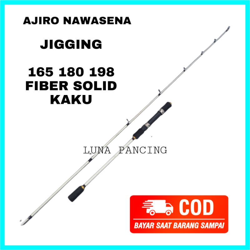 Jual joran pancing Jigging ajiro nawasena fiber solid kaku drag 12kg ...