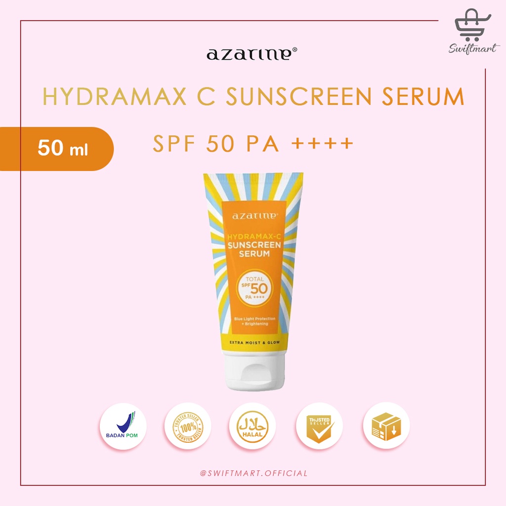 Jual AZARINE Hydramax C Sunscreen Serum 40ml SPF 50 PA ++++ | Shopee ...