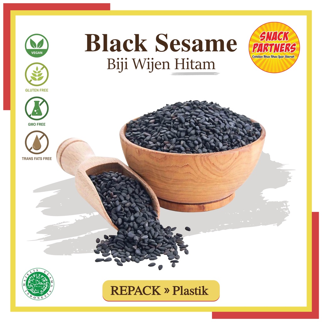 Jual BIJI WIJEN HITAM Mentah / Natural Raw Black Sesame Seeds REPACK ...