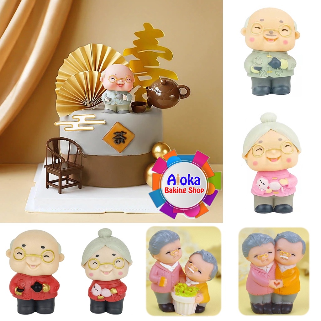 Jual Topper Pasangan Tua Patung Kakek Nenek Patung Hadiah Ulang Tahun ...