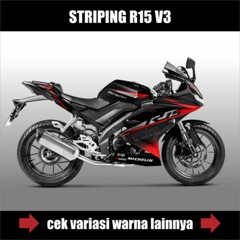 Jual STRIPING R15 V3 CUSTOM RACING / STICKER YAMAHA R15 V3 / DECAL SEMI ...
