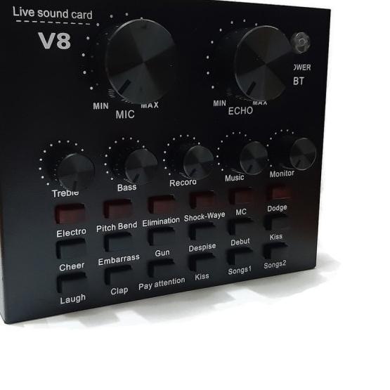 Jual Soundcard V8 USB Audio Eksternal Sound Card Bluetooth Rechargeable ...