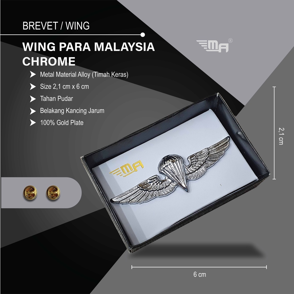 Jual WING PARA MALAYSIA CHROME PDH BRIVET BREVET PIN PARA MALAYSIA ...