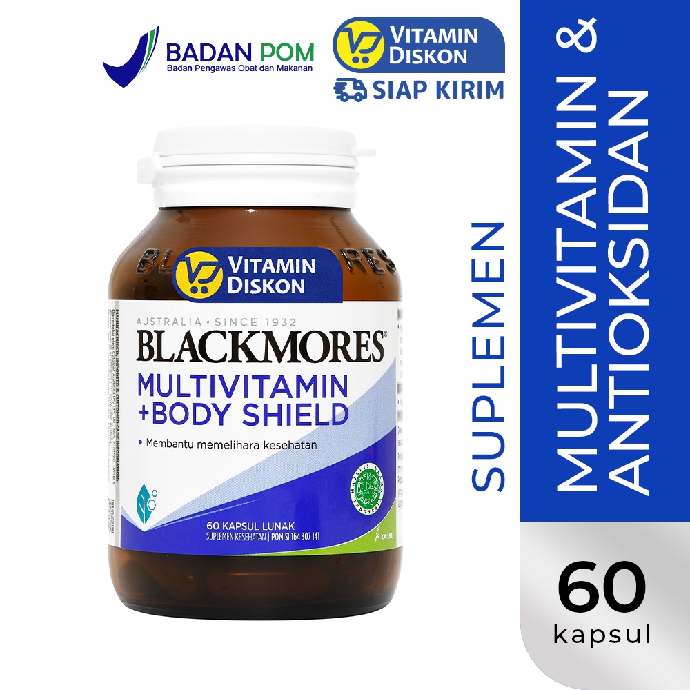 Jual BLACKMORES MULTIVITAMIN PLUS BODY SHIELD 60 SOFT CAPSULE BPOM ...