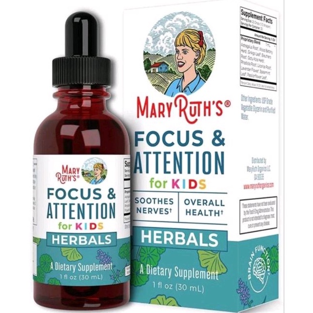 Jual Mary Ruth's Focus & Attention Brain Support For Kids 30ml | Shopee ...