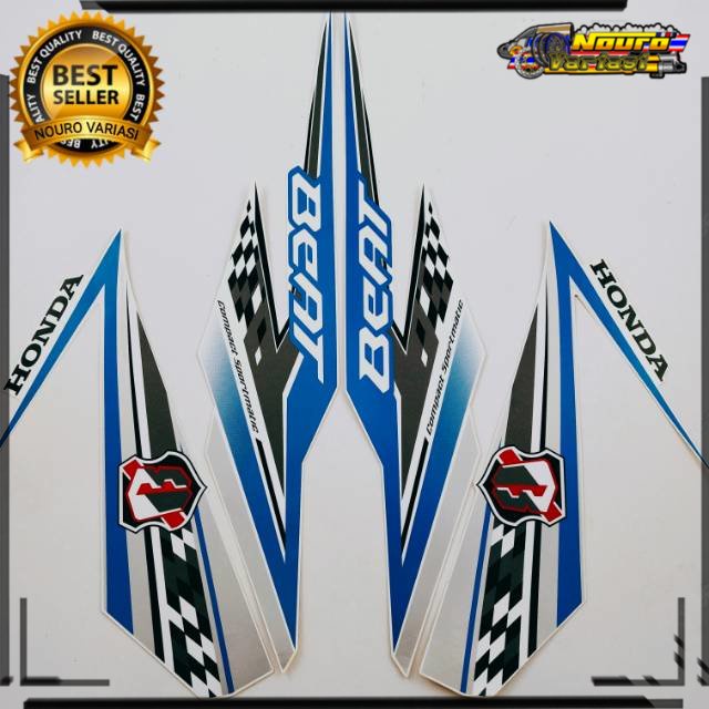Jual COD striping honda beat fi esp 2018 2019 biru putih stiker list ...