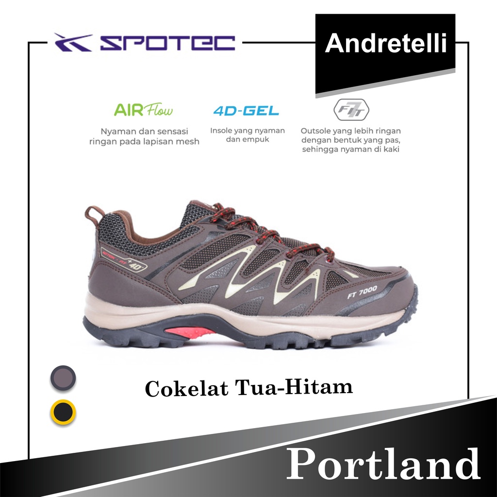Jual SPOTEC PORTLAND Sepatu Hiking COKLAT TUA / HITAM | Shopee Indonesia