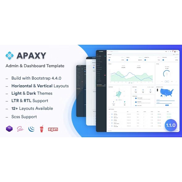 Jual Bootstrap 4 - Apaxy | Premium Responsive Admin Dashboard Template | Shopee Indonesia