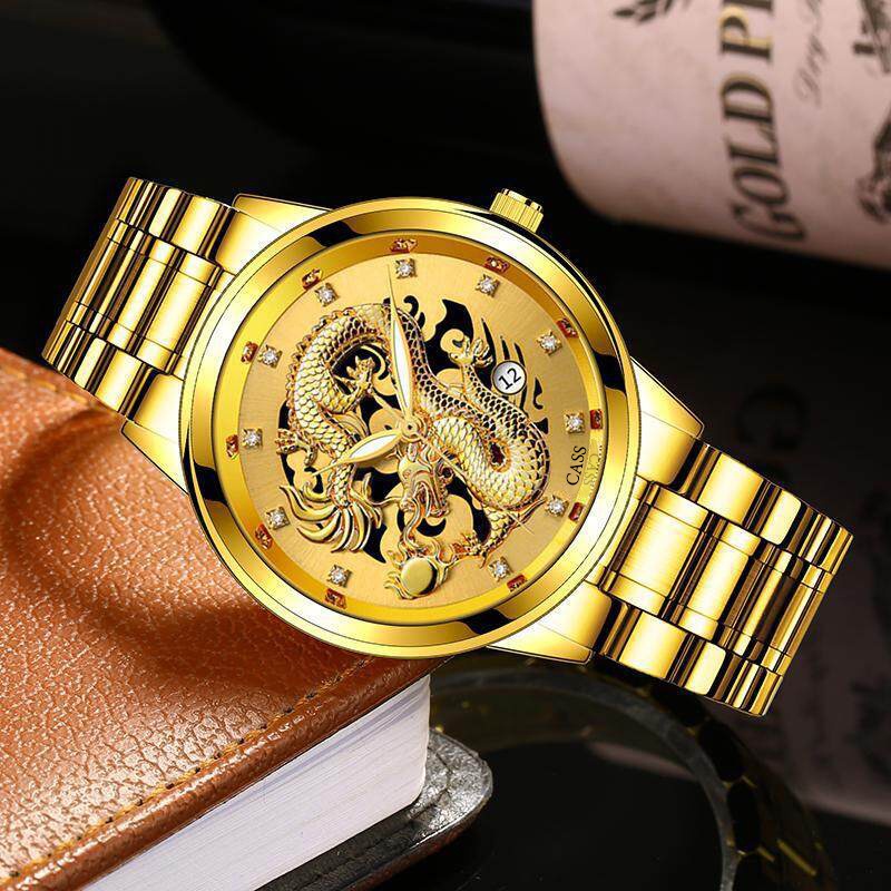 Jual RELIEF GOLDEN DRAGON WATCH PRIA LUMINOUS LUMINOUS GOLDEN STEEL ...