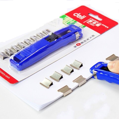 Jual KLIP KERTAS STAPLER STAPLES JEPIT DELI 8591 40 LBR SET ALAT + ISI ...