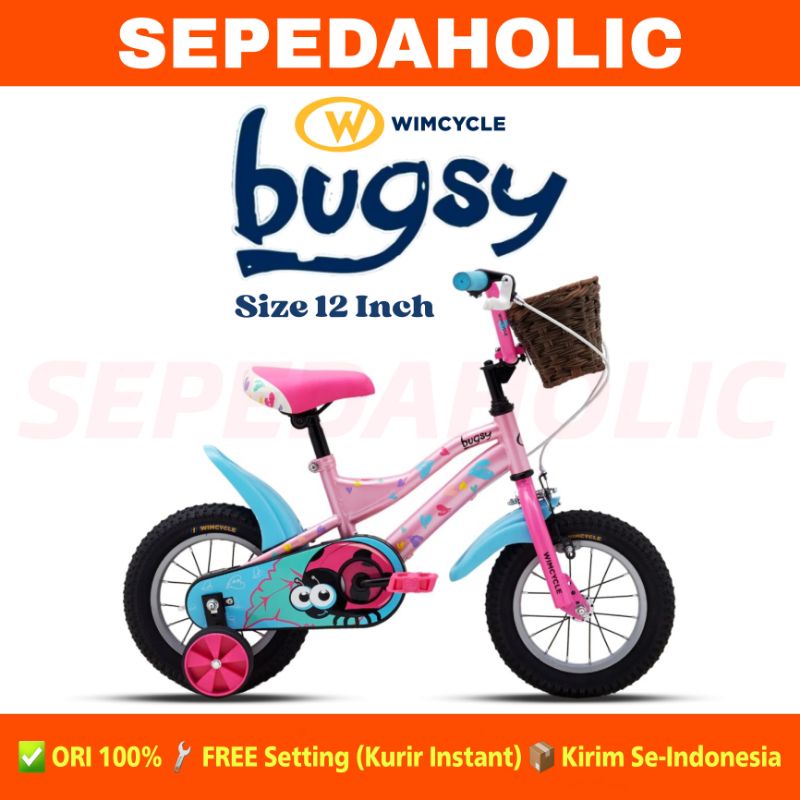 Jual Sepeda Anak Perempuan & Laki WIMCYCLE BUGSY / BUGSY BALITA Ukuran ...