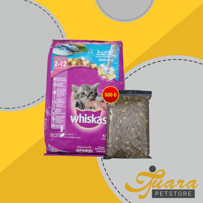 Jual Makanan Kucing Repack Whiskas Junior Ocean Fish Kitten Repack Dry ...