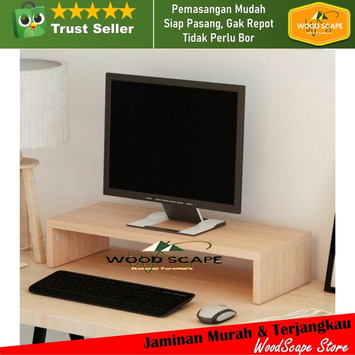 Jual Alas Dudukan Alas Monitor Meja Dudukan Monitor Stand Kayu | Shopee ...