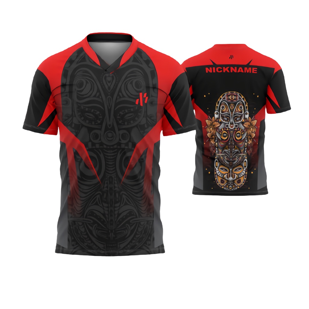 Jual Kaos fullprint etnik desain gratis custom logo, nama, nomor bahan ...