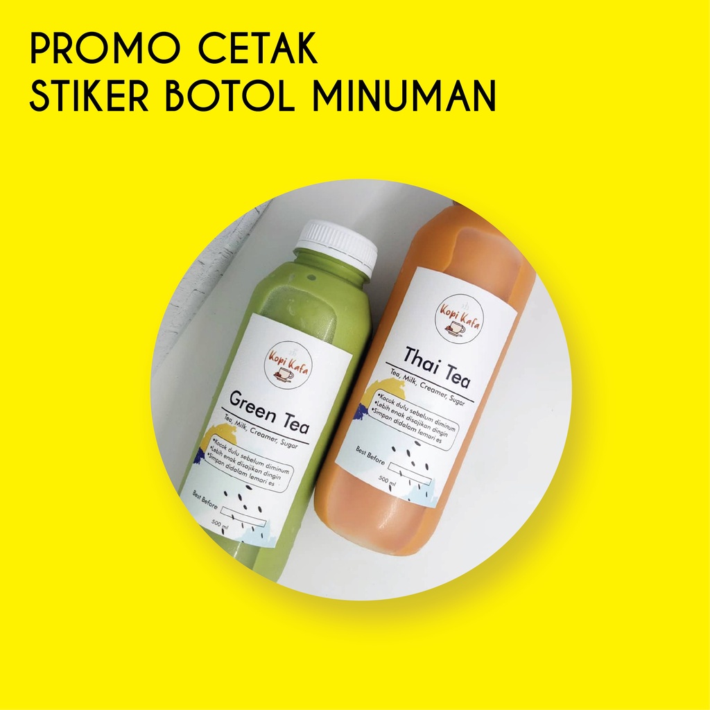 Jual Cetak Stiker Label Botol Minuman Kopi / Tea / Jamu custom | Shopee ...