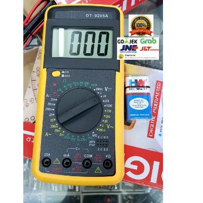 Jual MULTITESTER DIGITAL AVOMETER MULTIMETER DT 9205 DT9205 | Shopee ...