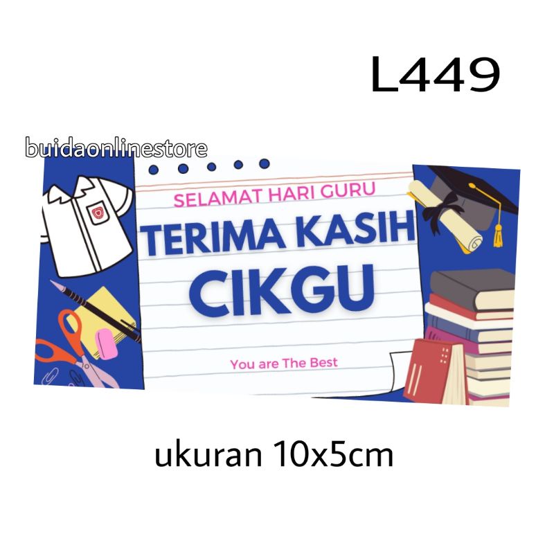 Jual stiker sticker label the best teacher ever dekorasi kemasan kado ...