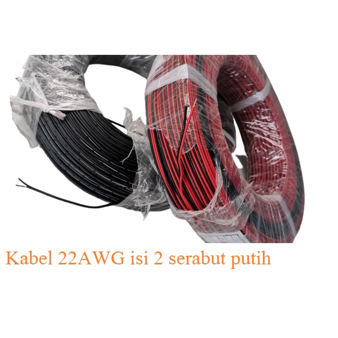 Jual 1meter Kabel 2x 22AWG isi 2 silicone tahan panas Merah Hitam Hitam ...
