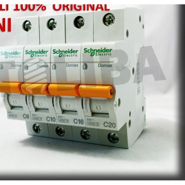 Jual mcb schneider 1 phase 1p 6a 10a 16a 20a / SNI original / mcb listrik - 6A | Shopee Indonesia