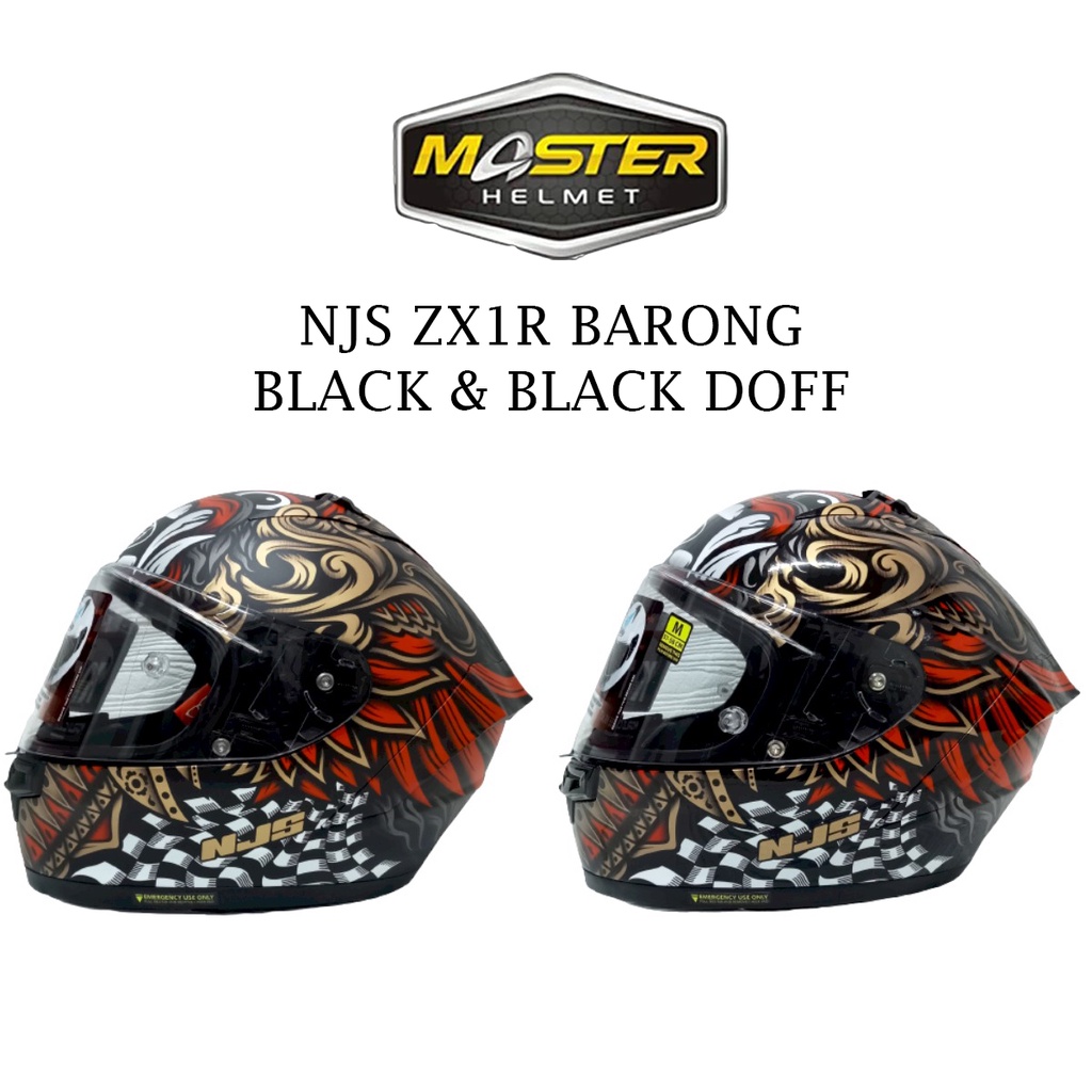 Jual HELM NJS ZX-1R BARONG FULL FACE NJS ZX1R | Shopee Indonesia