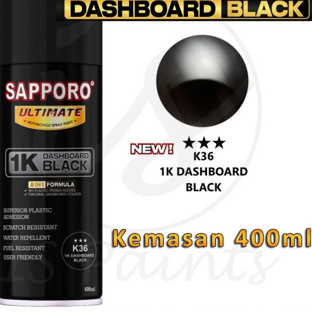 Jual Cat Aerosol Sapporo Ultimate K36 (1K Dashboard Black) @ 400 cc Spray | Shopee Indonesia
