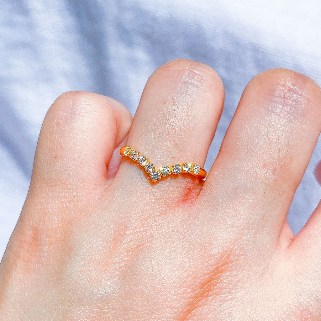 Jual NEW! Cincin V anak dan dewasa emas asli kadar 700 70 16k Fuji ...