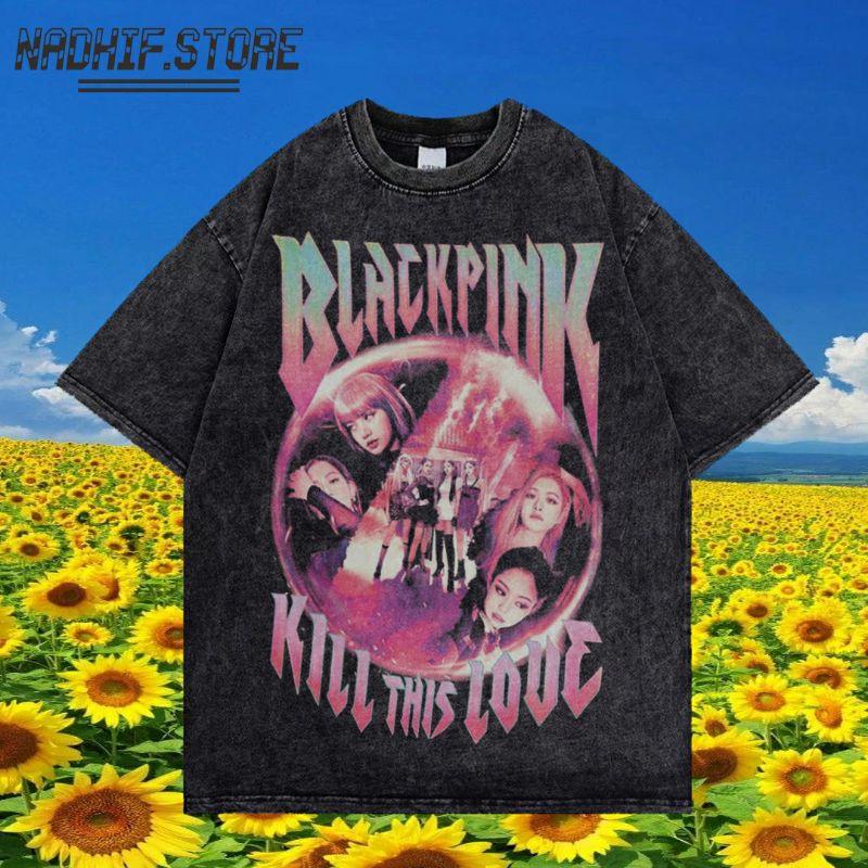 Jual KAOS BLACKPINK KILL THIS LOVE OVERSIZE WASHING VINTAGE TEE | KAOS WASHED | BLACKPINK ...