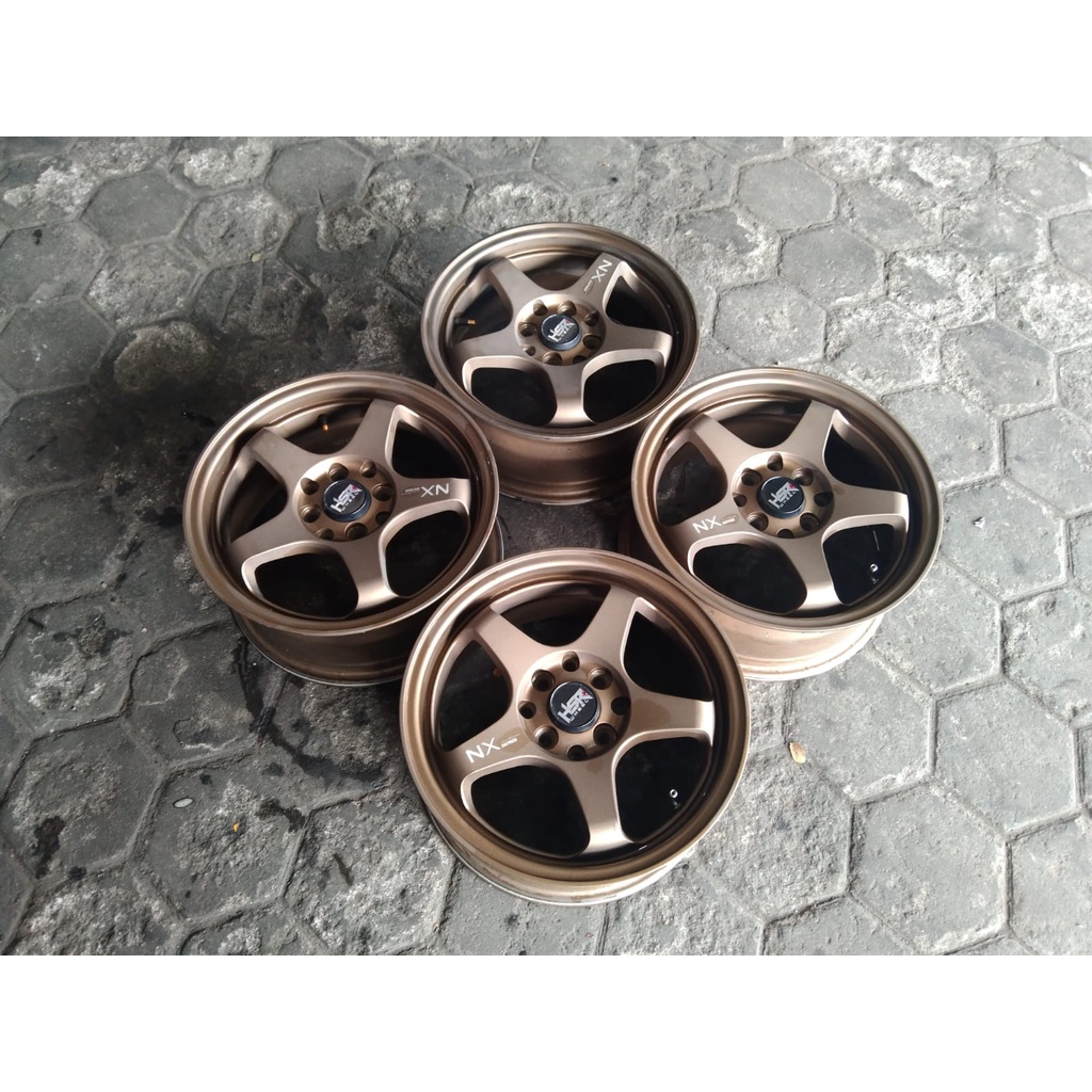 Jual Velg Second Murah Hsr Kailolo Ring 15x6,5 Lubang Pcd 4x100 4x114 Et42 Bronze Pnp Sirion ...